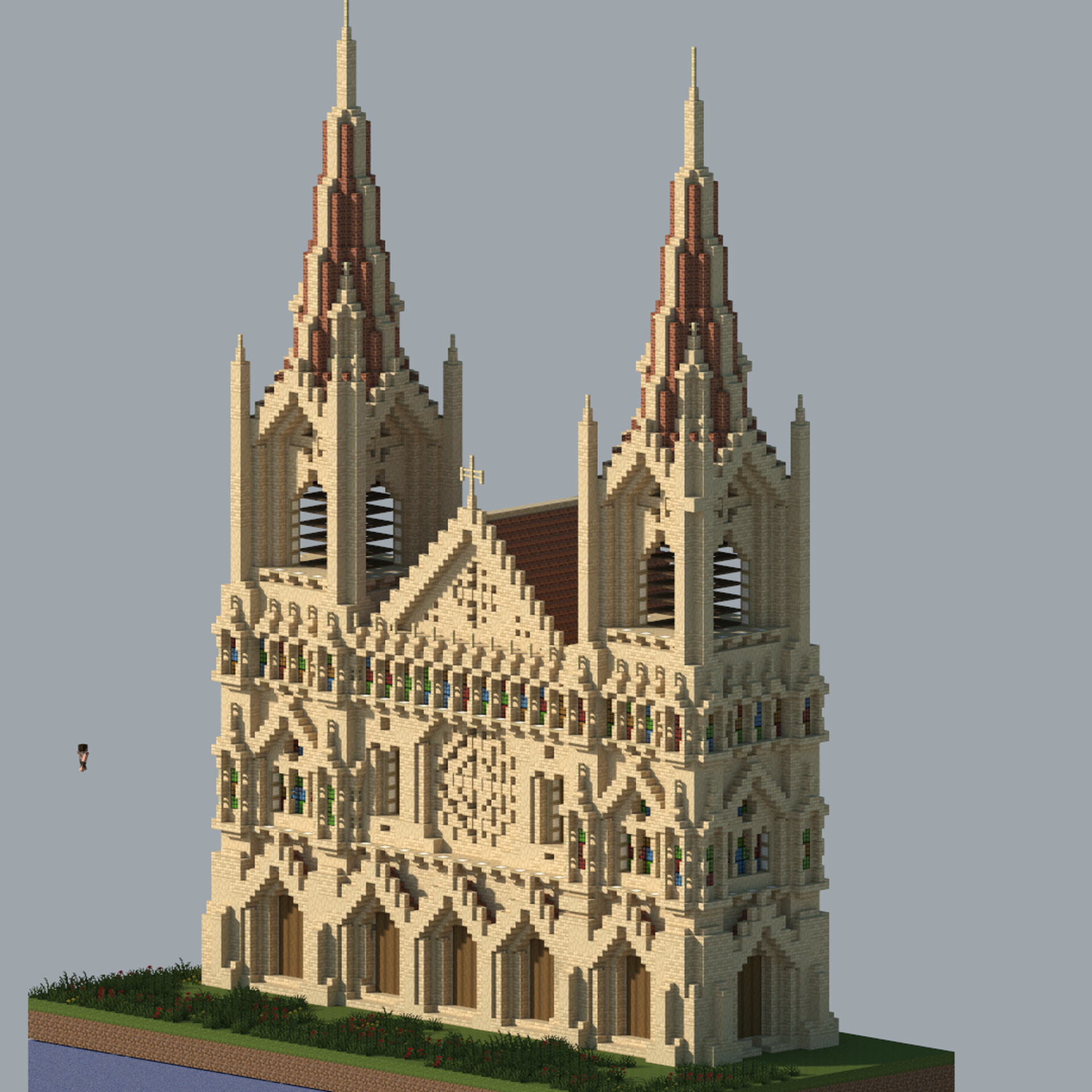 The facade of a cathedral ! (DOWNLOAD) Minecraft Map