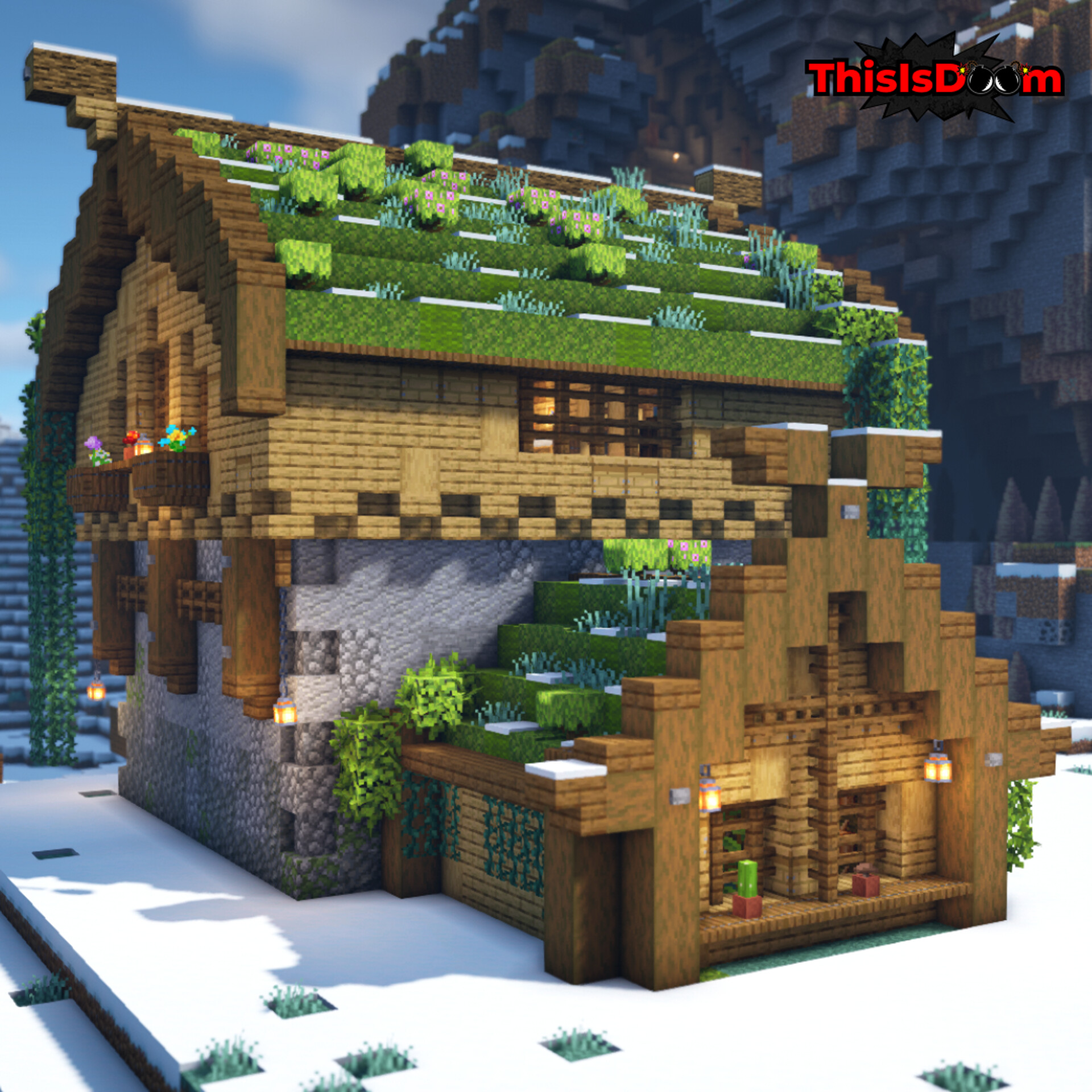 Viking Tower House and Cactus Farm (Build and Litematic) Minecraft Map