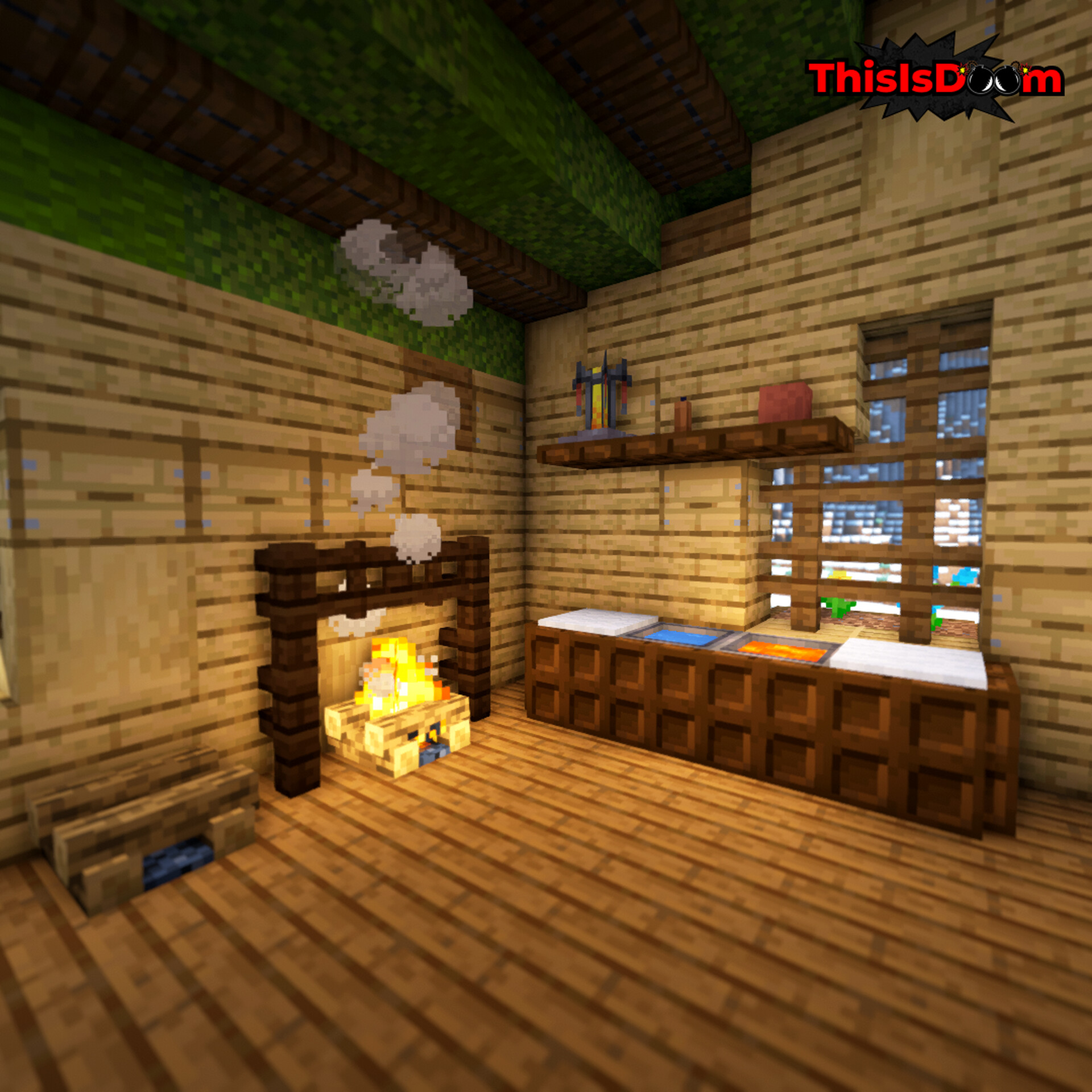 Viking Tower House and Cactus Farm (Build and Litematic) Minecraft Map