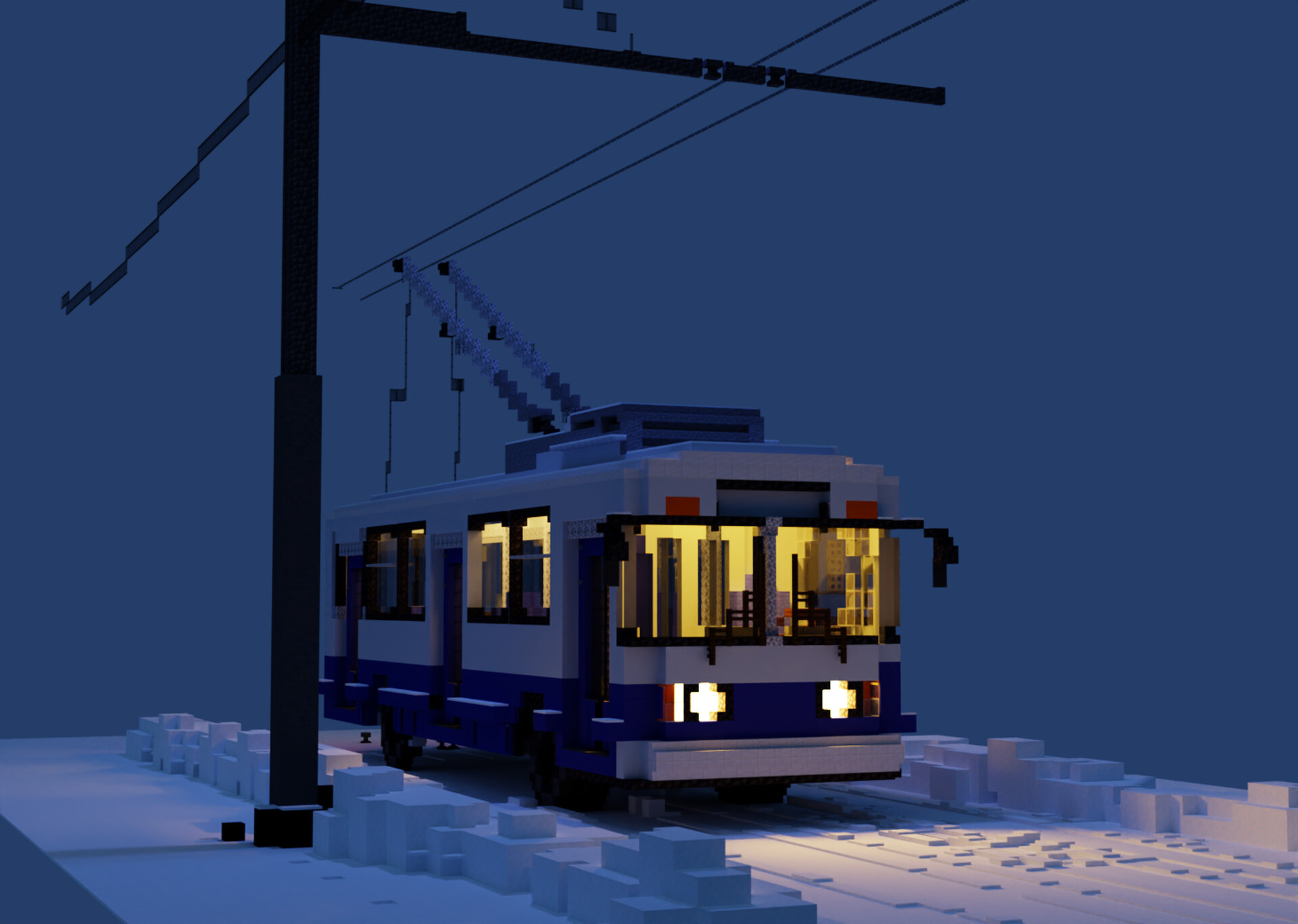 Winter trolleybus Minecraft Map