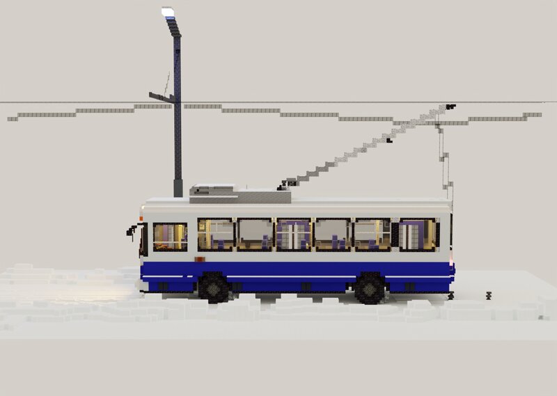 Winter trolleybus Minecraft Map