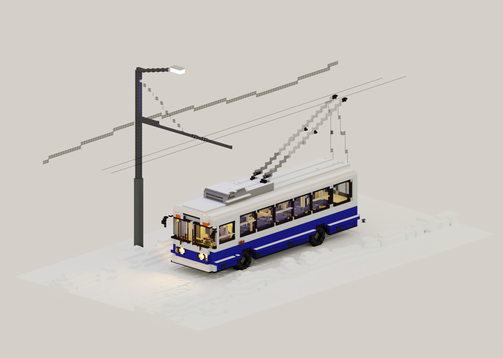 Winter trolleybus Minecraft Map