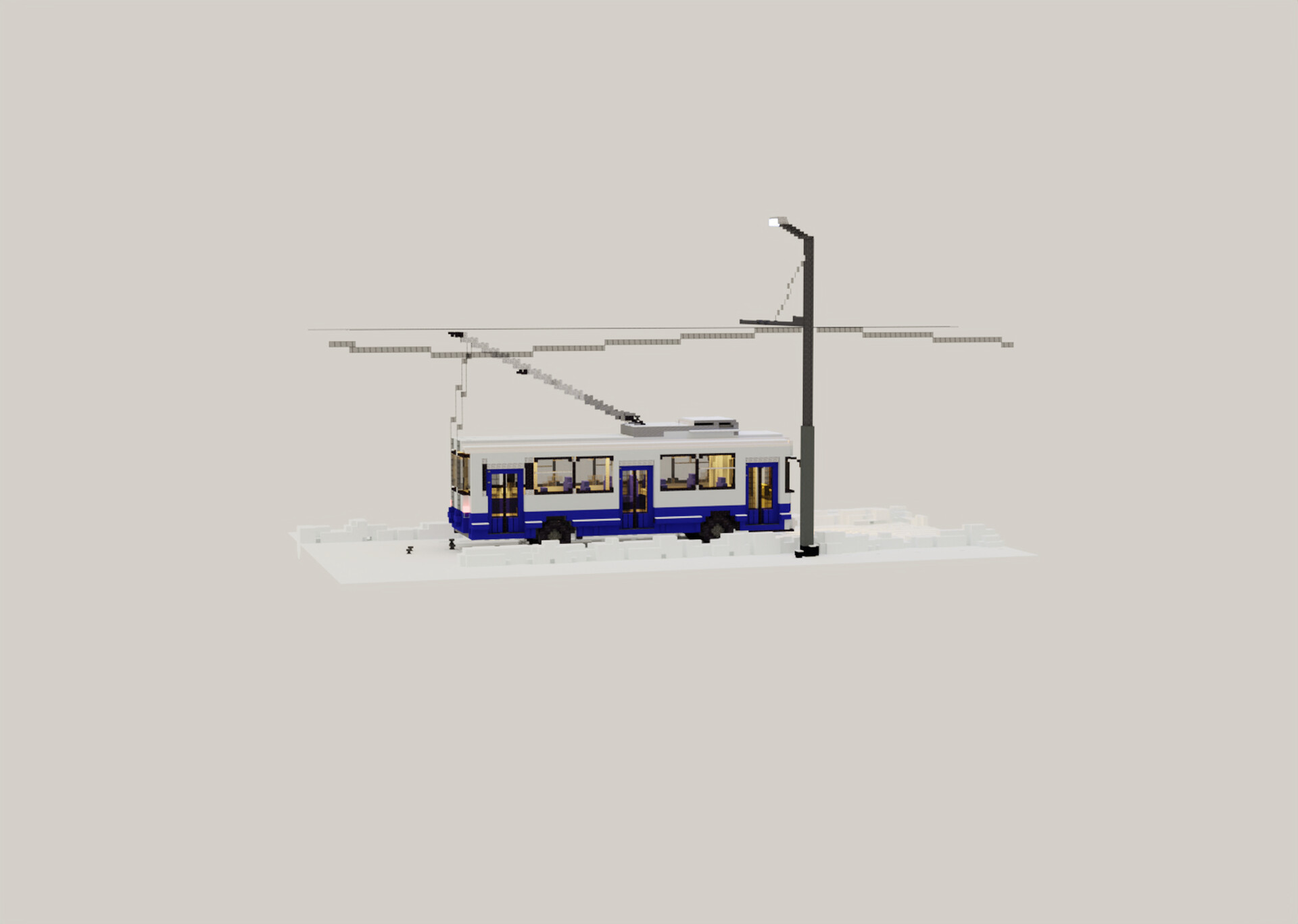 Winter trolleybus Minecraft Map