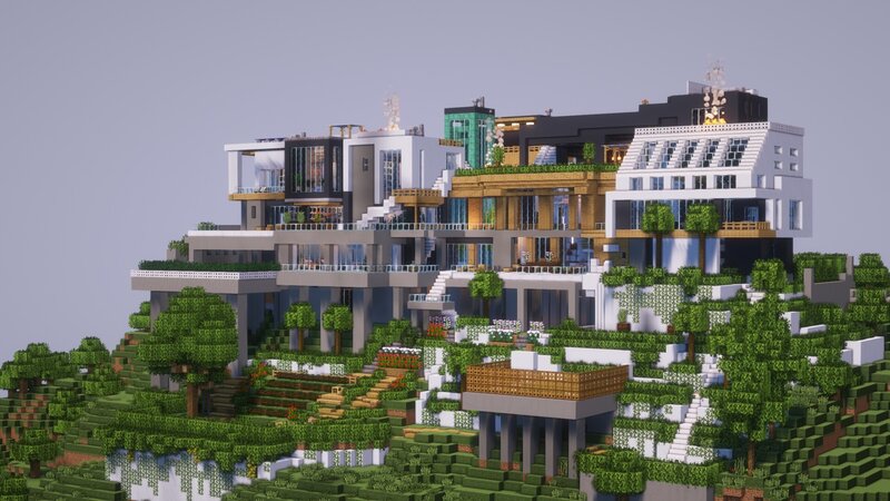 modern mansion Minecraft Map