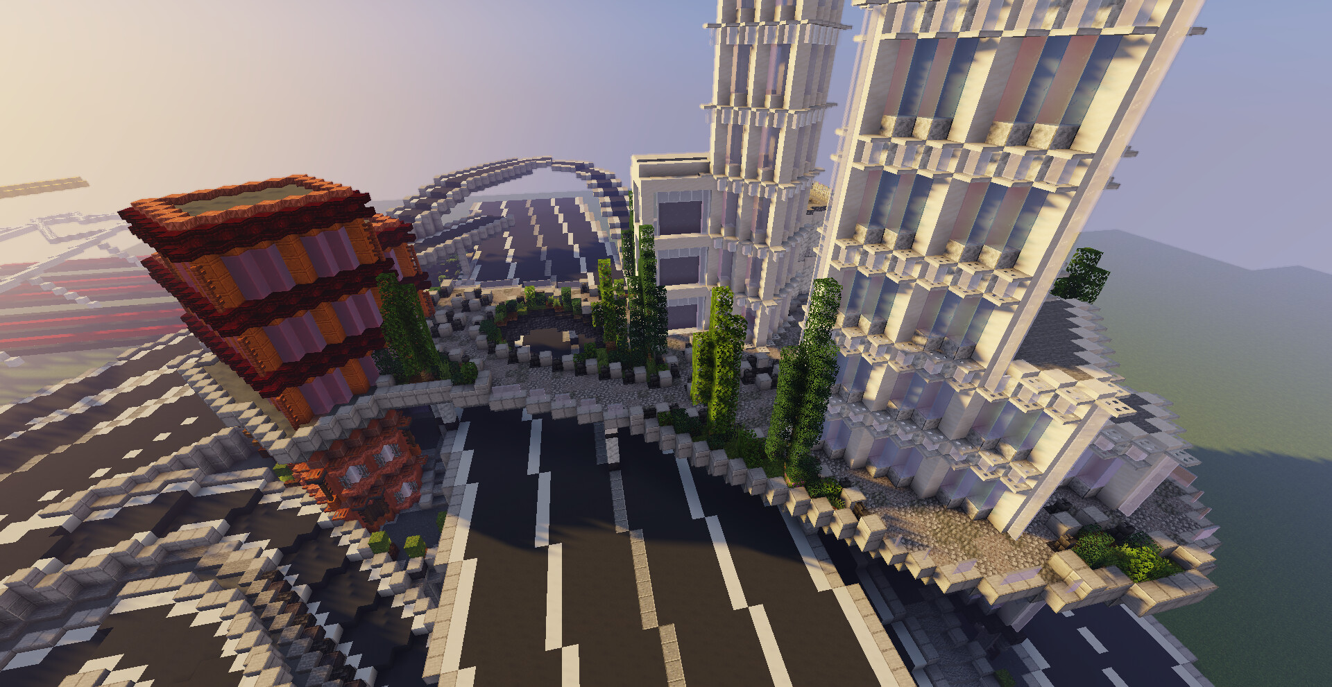 Worella | FUTURISTIC COMPACT CITY Minecraft Map