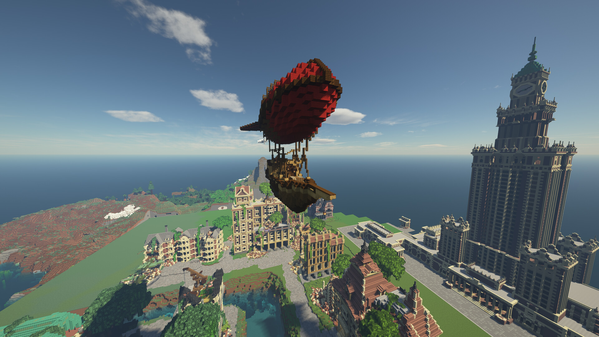 Flying Steampunk Airship Minecraft Map