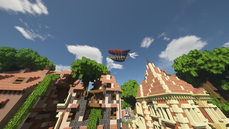 Flying Steampunk Airship Minecraft Map