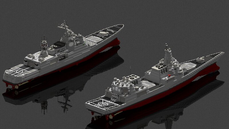 US Navy future new design Cruisers and Destroyers Minecraft Map