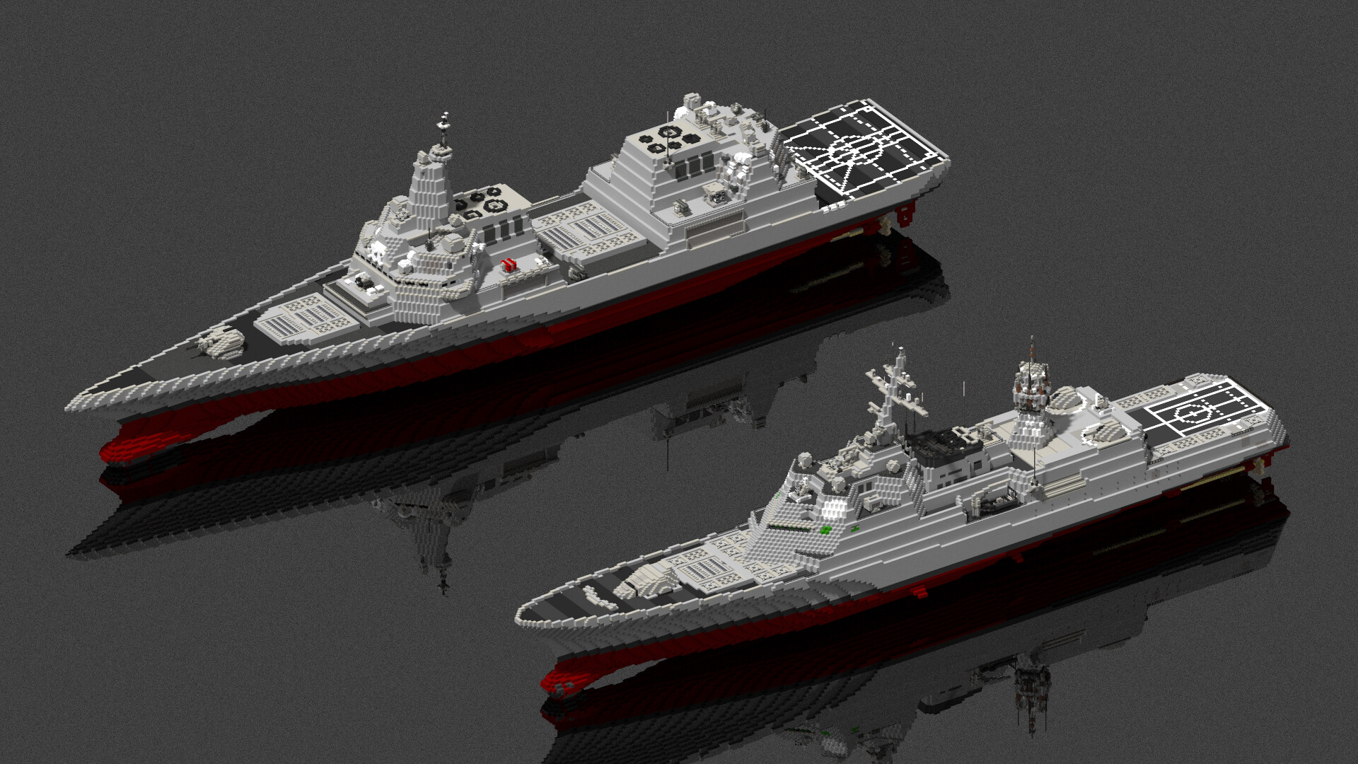 US Navy future new design Cruisers and Destroyers Minecraft Map