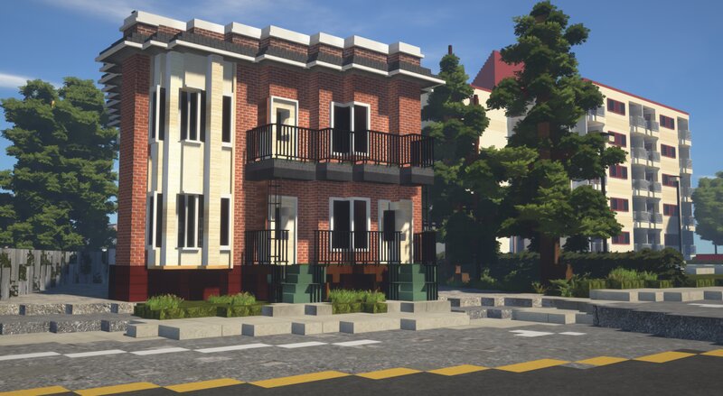 Small, Multi-Family Townhomes Minecraft Map