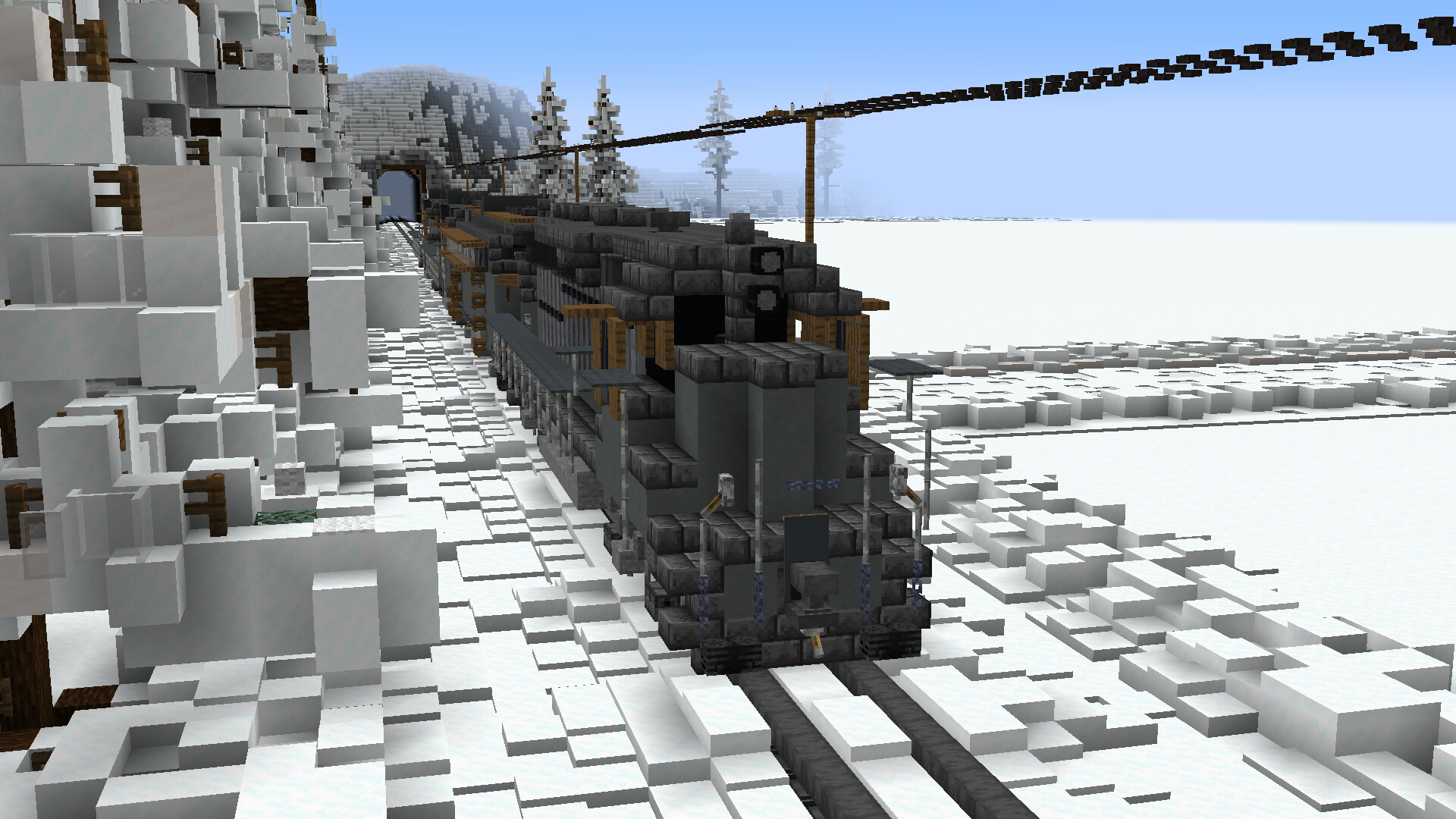 4 locomotives from the movie Runaway Train 1985 Minecraft Map