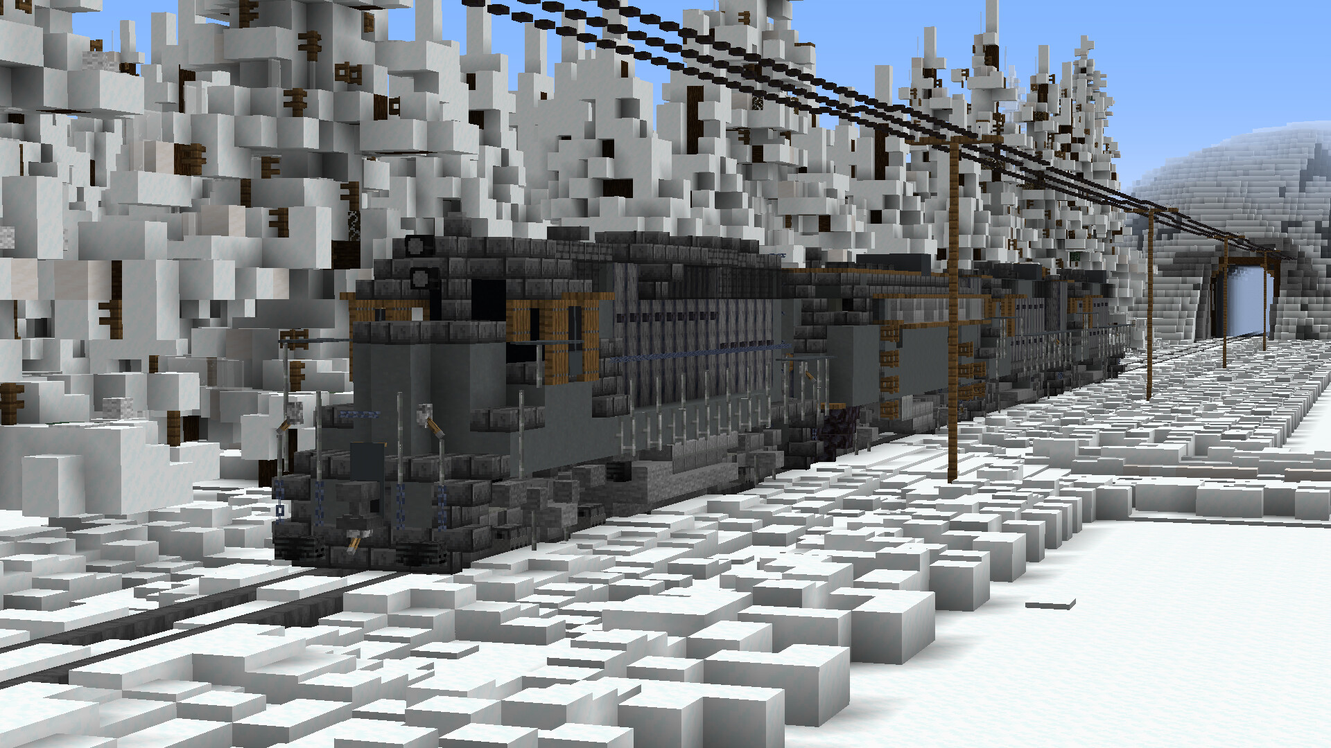 4 locomotives from the movie Runaway Train 1985 Minecraft Map