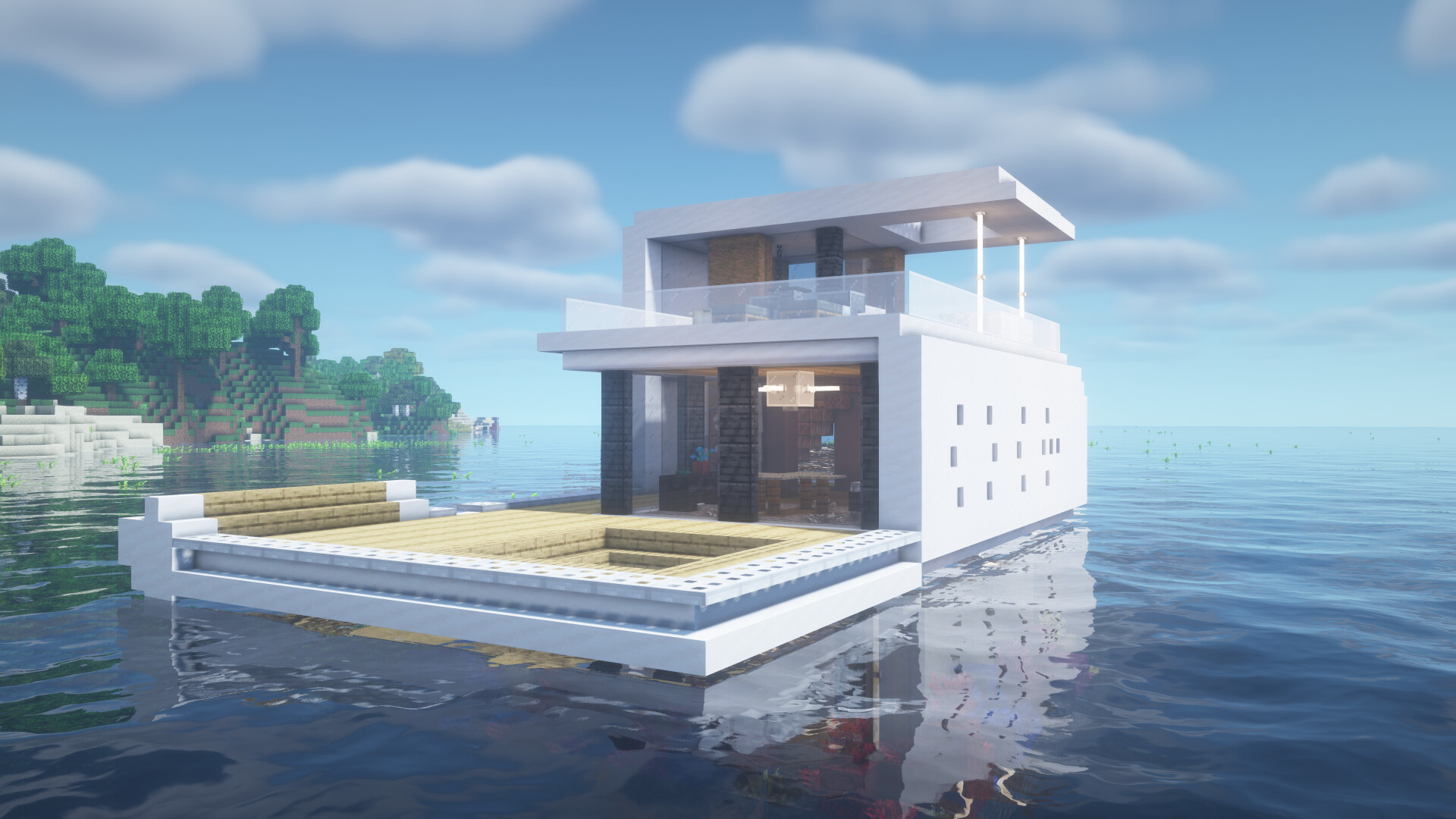 Modern Houseboat for survival Minecraft Map