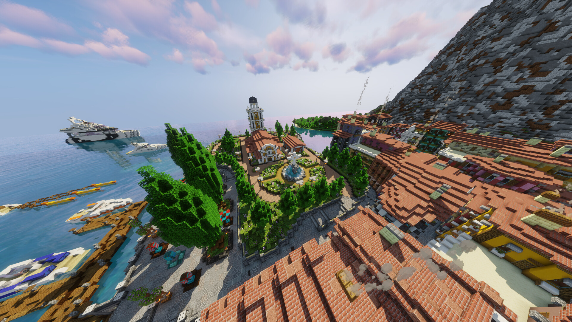 Acera | Mediterranean Town/City Java & Bedrock [DOWNLOAD] Minecraft Map