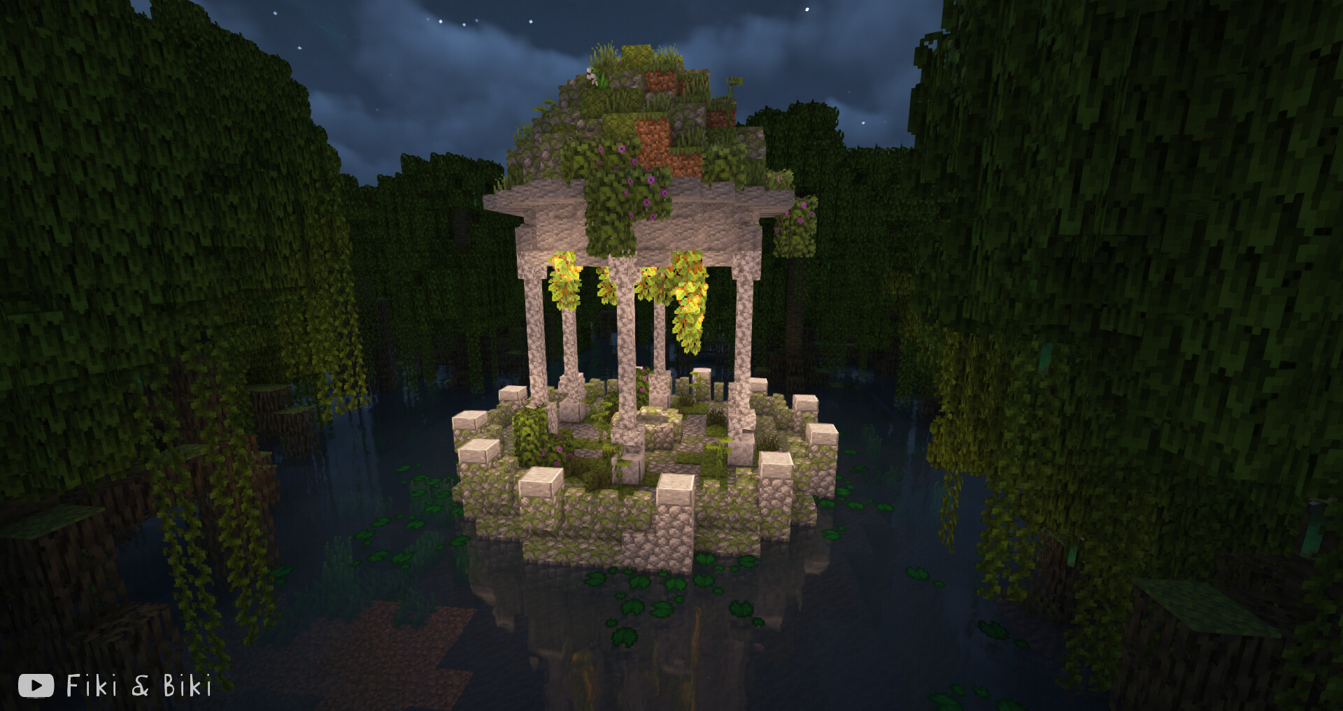 Overgrown Shrine in a Mangrove Swamp Minecraft Map