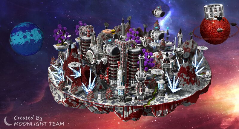 Space Skyblock Hub Minecraft Map