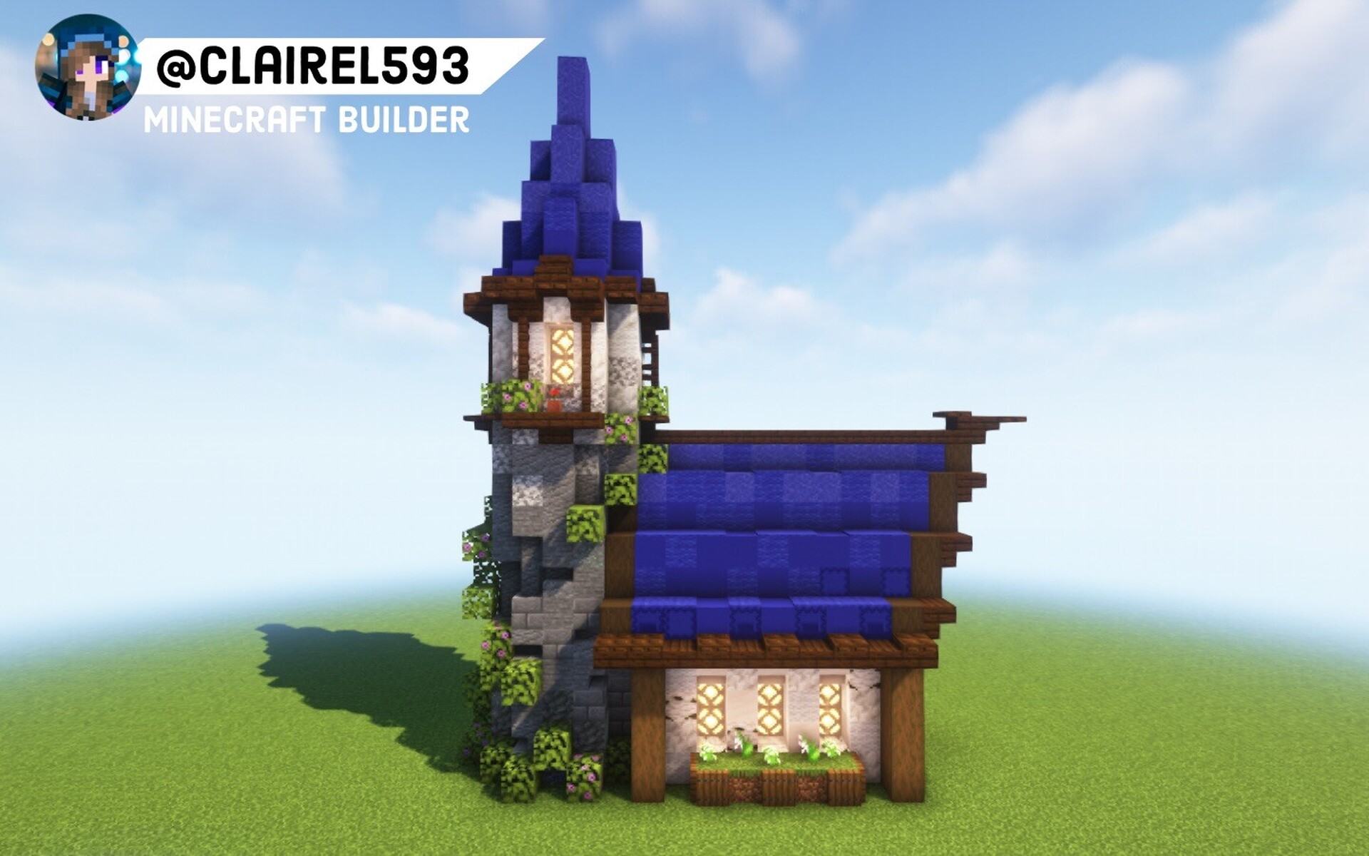 Blue Fantasy House (schematic) Minecraft Map