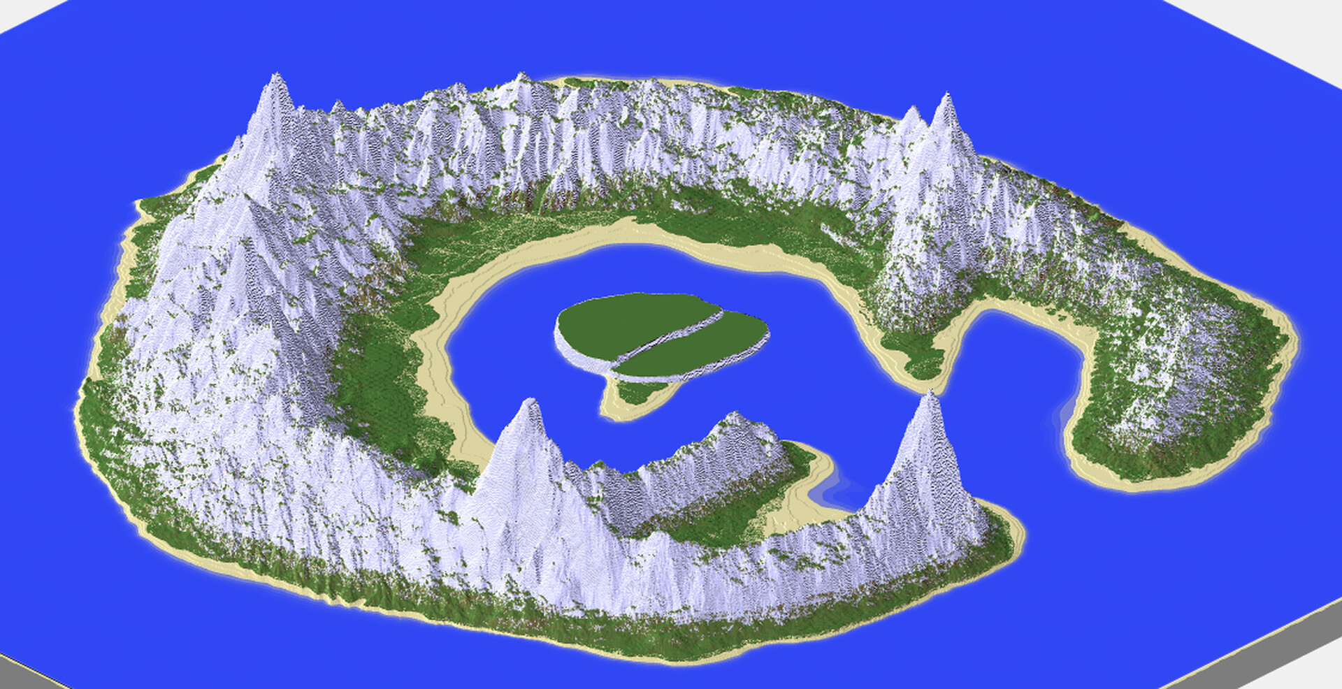 Simple Mountainous Cove Island | 2k x 2k | [1.18] Minecraft Map