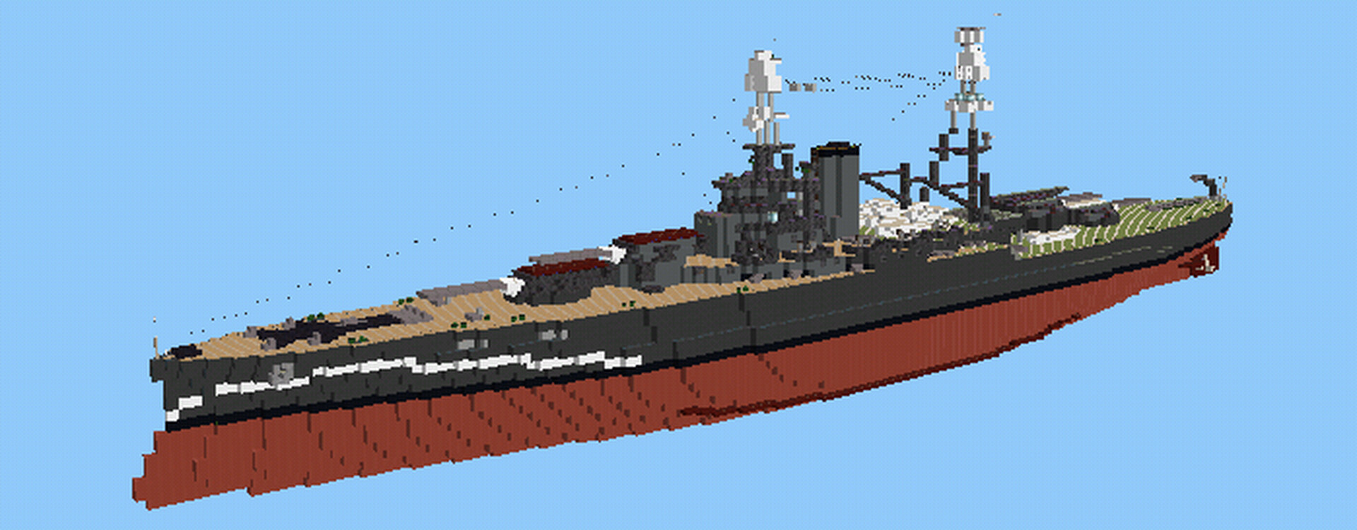 1:1 scale USS Nevada BB-36 and USS Oklahoma BB-37 (1941) Minecraft Map
