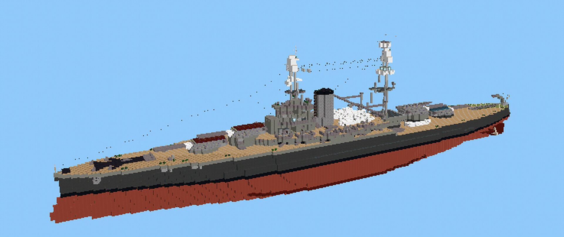 1:1 scale USS Nevada BB-36 and USS Oklahoma BB-37 (1941) Minecraft Map