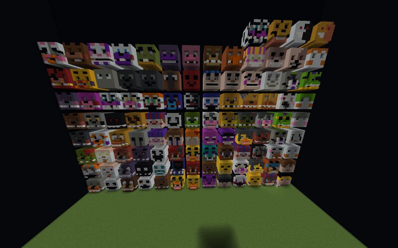 FNaF Characters Heads + FNaF 1,2 map Minecraft Map