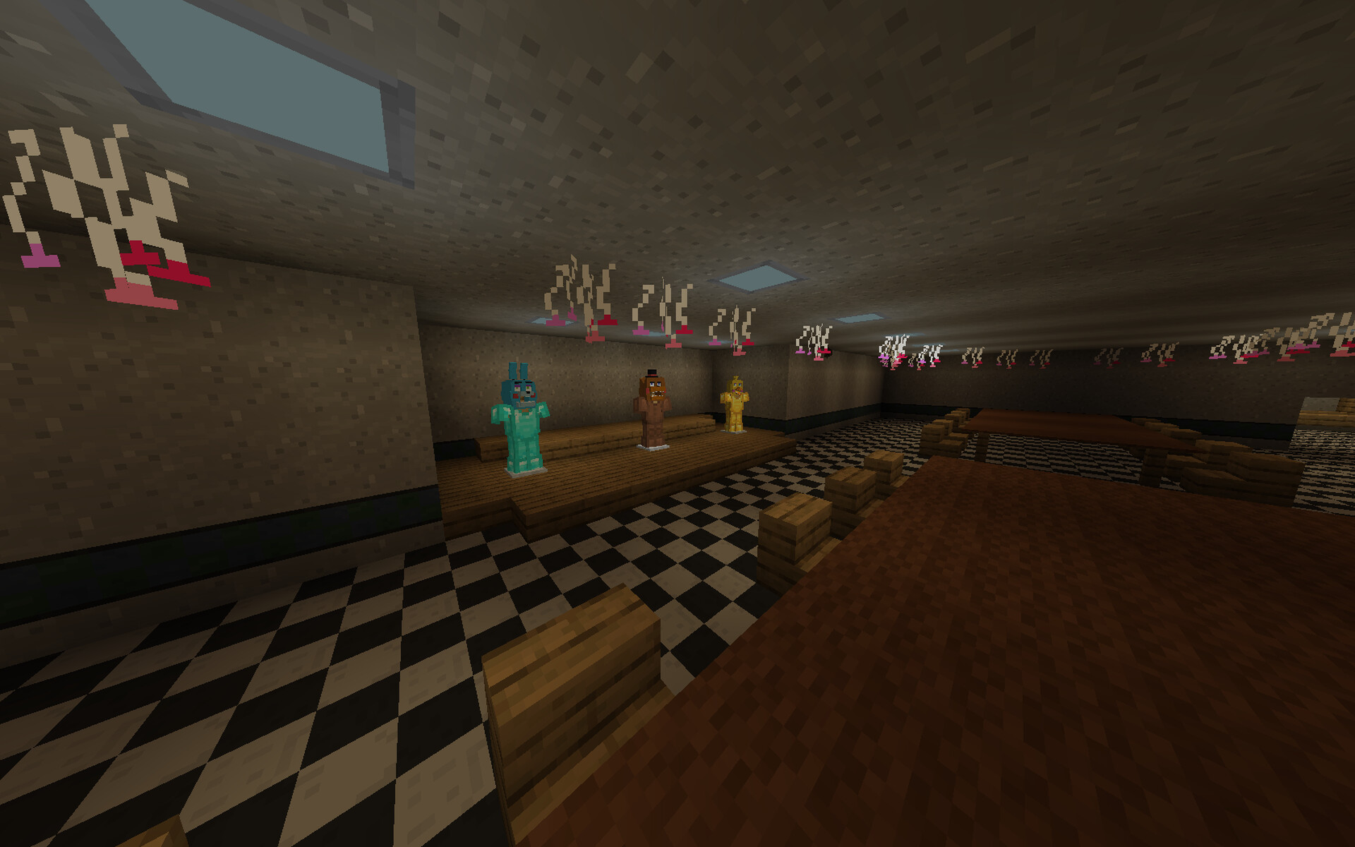 FNaF Characters Heads + FNaF 1,2 map Minecraft Map