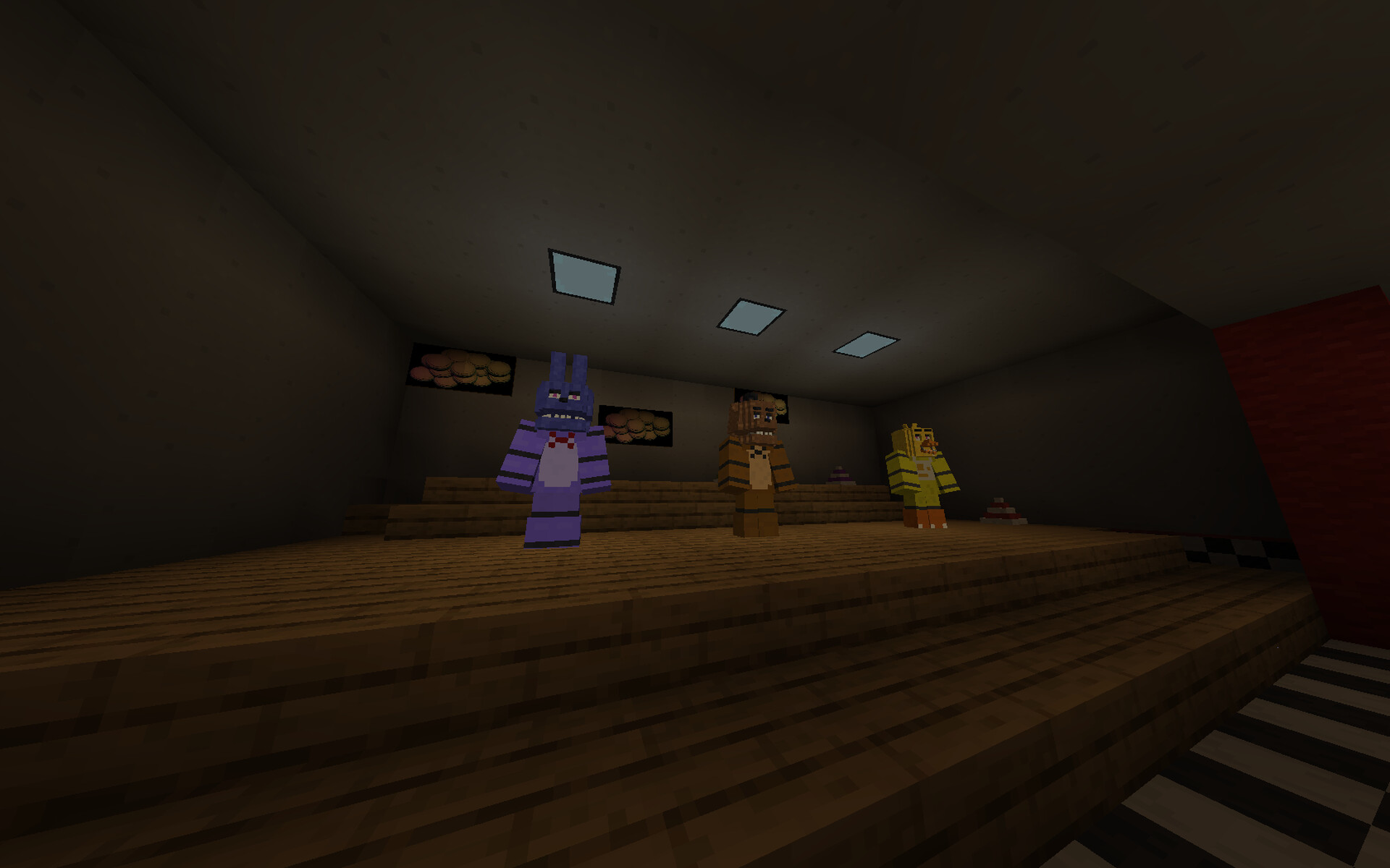 FNaF Characters Heads + FNaF 1,2 map Minecraft Map