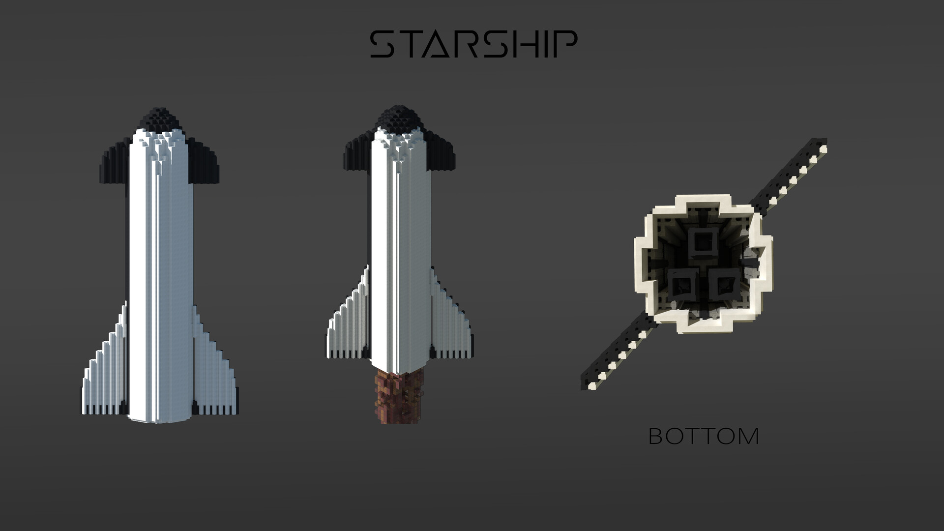 STARSHIP ROCKET + BOOSTER - Minecraft edition / 2022 Minecraft Map
