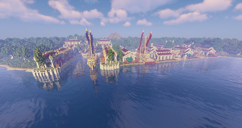 Sapherum Port - Medieval Elven Port - Fables and Fantasy Minecraft Map