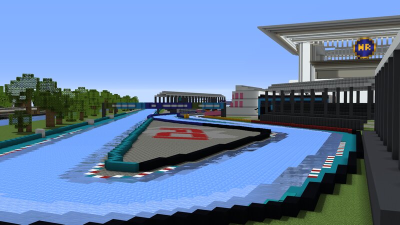 F1 Miami Grand Prix Ice Boat Racing track (1.17.1) Minecraft Map