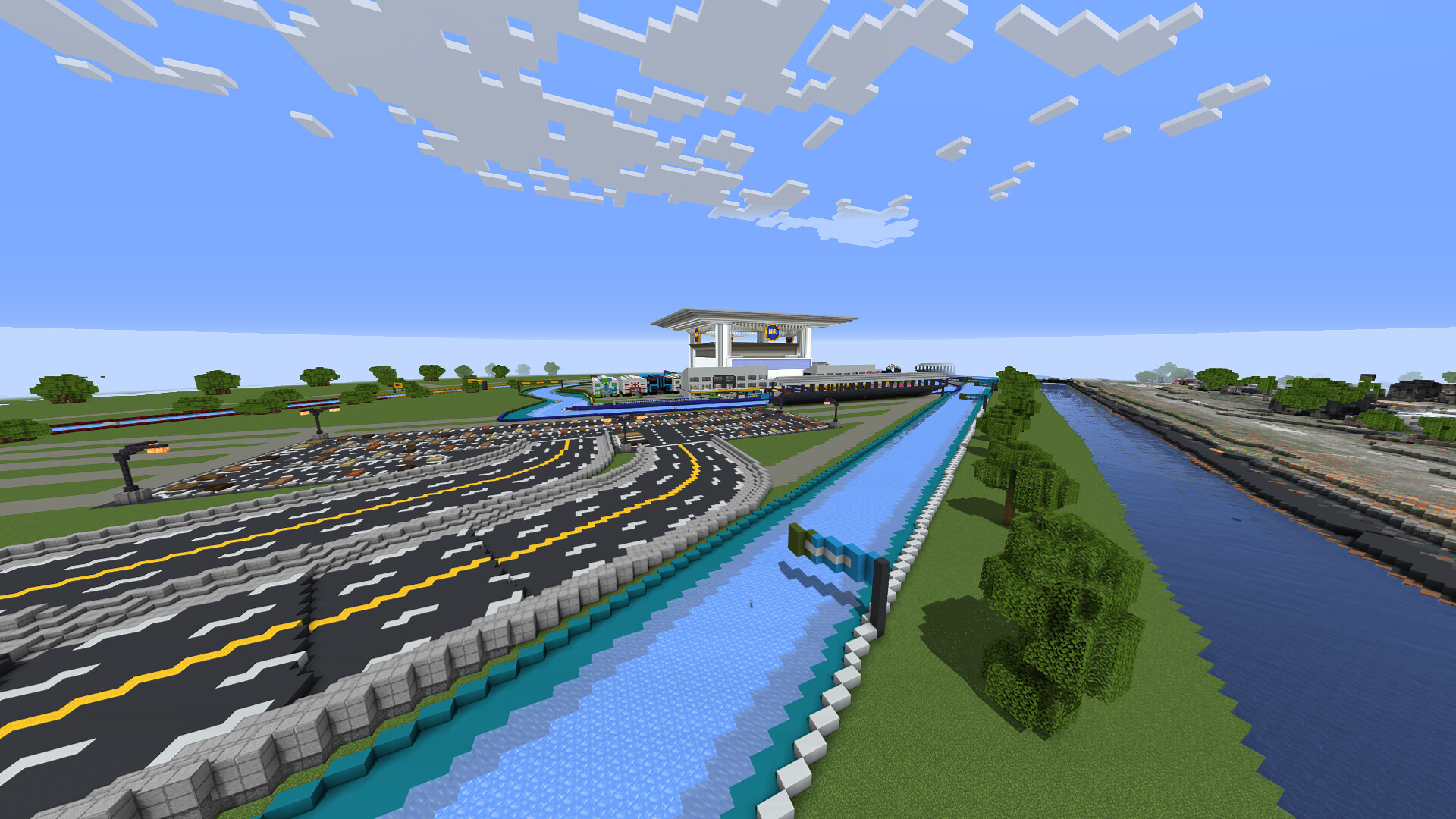 F1 Miami Grand Prix Ice Boat Racing track (1.17.1) Minecraft Map