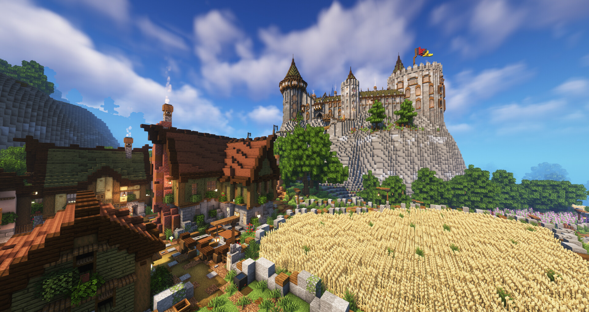 Realistic European Castle (+ Timelapse and Cinematic) Minecraft Map