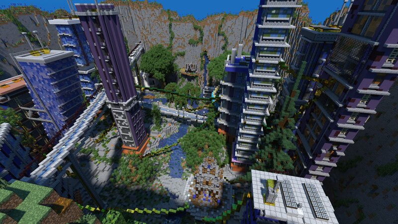🏗️FUTURISTIC SPAWN Minecraft Map
