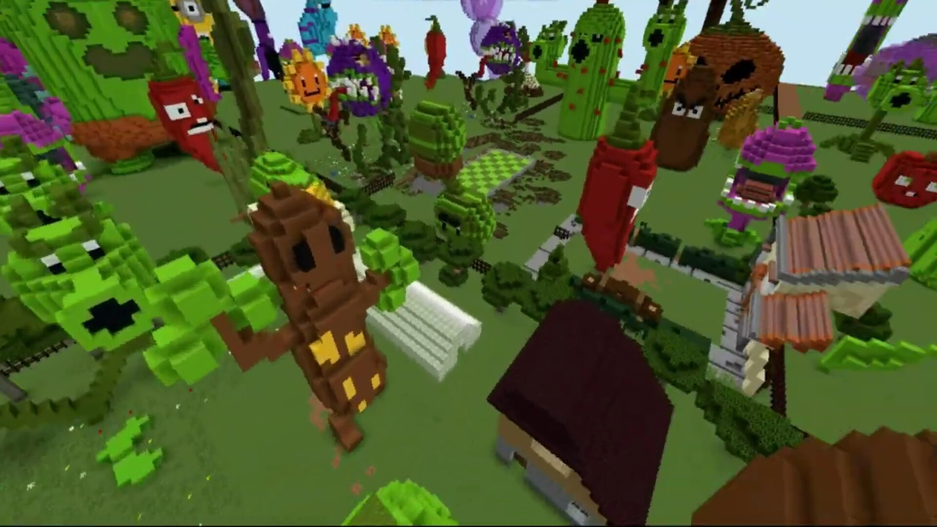 Plants Vs Zombies in MINECRAFT PVZ Minecraft Map