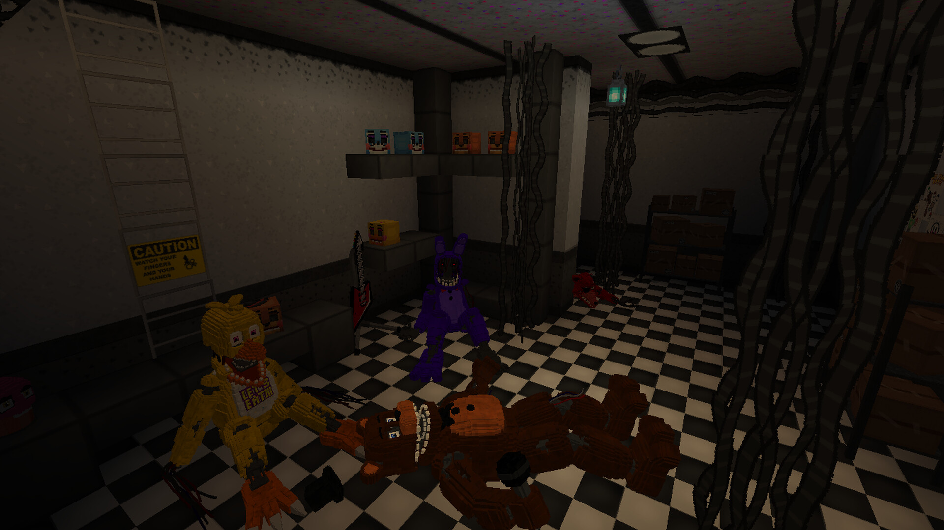 another FNAF fan game Five Night's At Freddy's 2 Open Source Minecraft Map