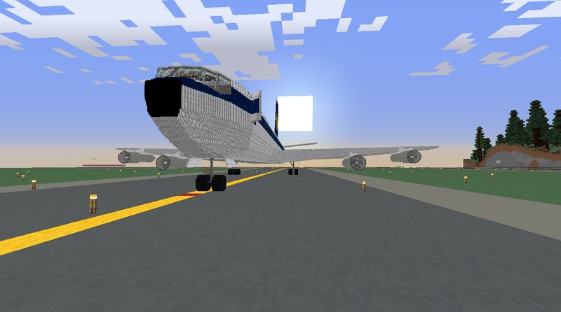 Boeing 707 (little tiles) Lufthansa Minecraft Map