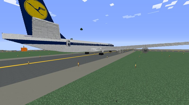 Boeing 707 (little tiles) Lufthansa Minecraft Map