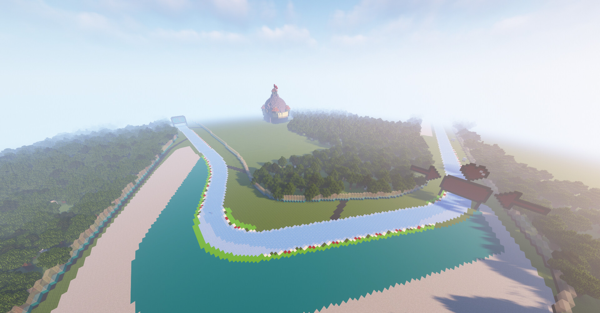 F1 Emilia Romagna Grand Prix Ice Boat Racing track (1.18.2) Minecraft Map