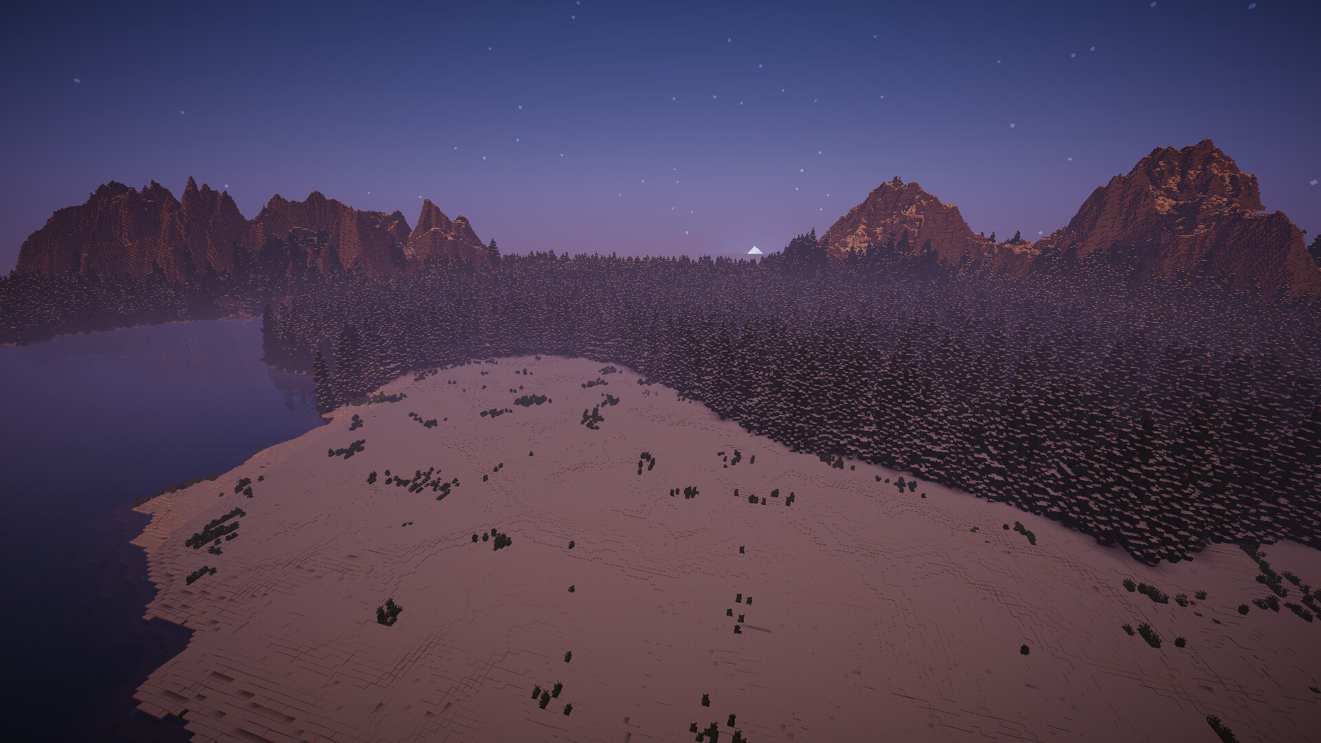 winter river with forest. Minecraft Map