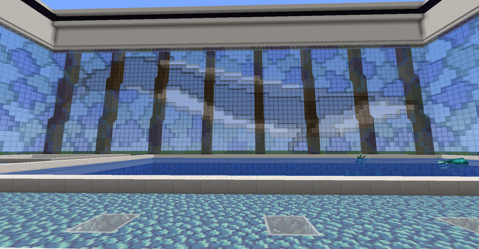 Olympic swimmingool [working sliding roof]: 1.18.1 Minecraft Map