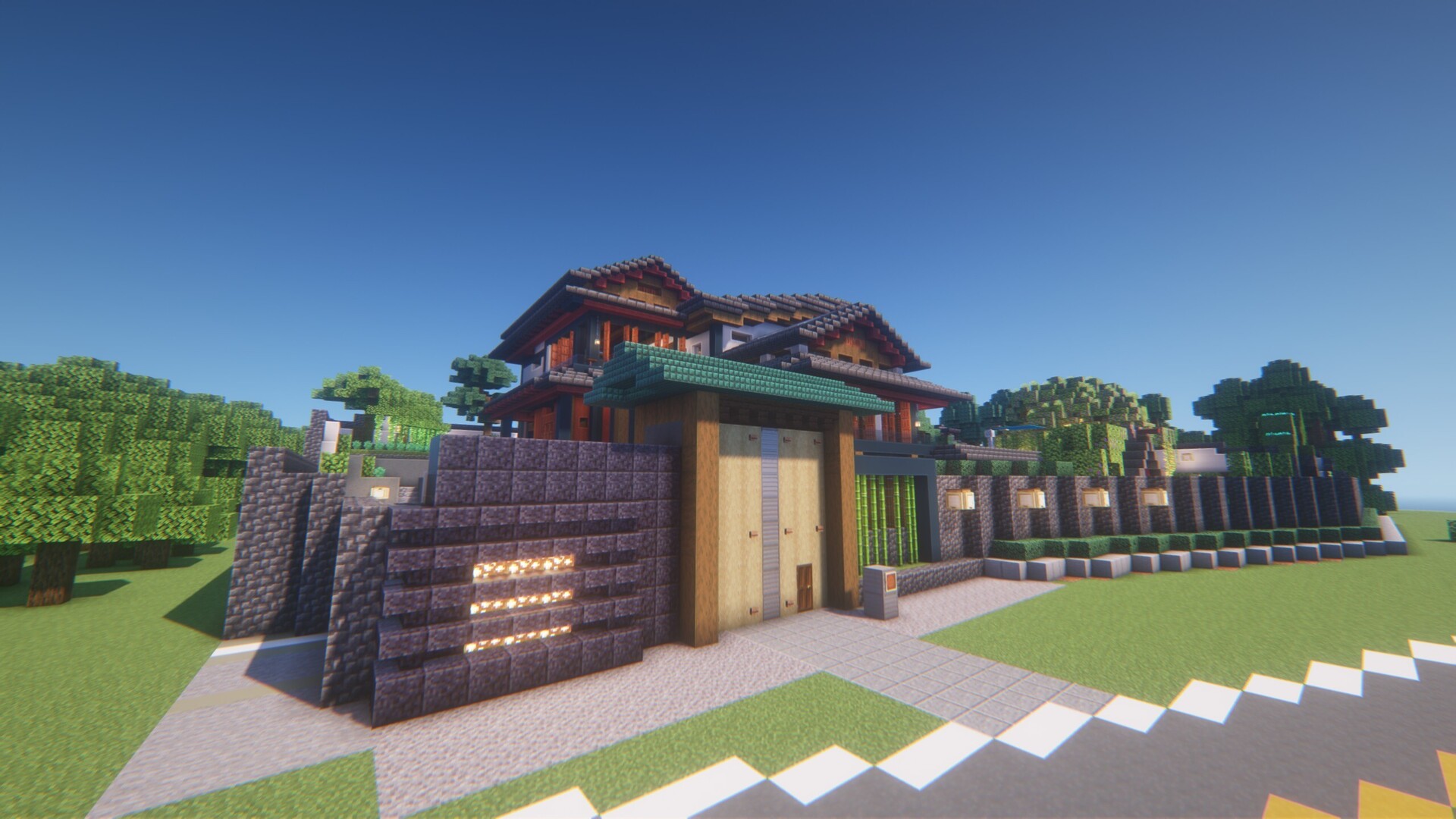 Zen-style Japanese inspired modern house Minecraft Map