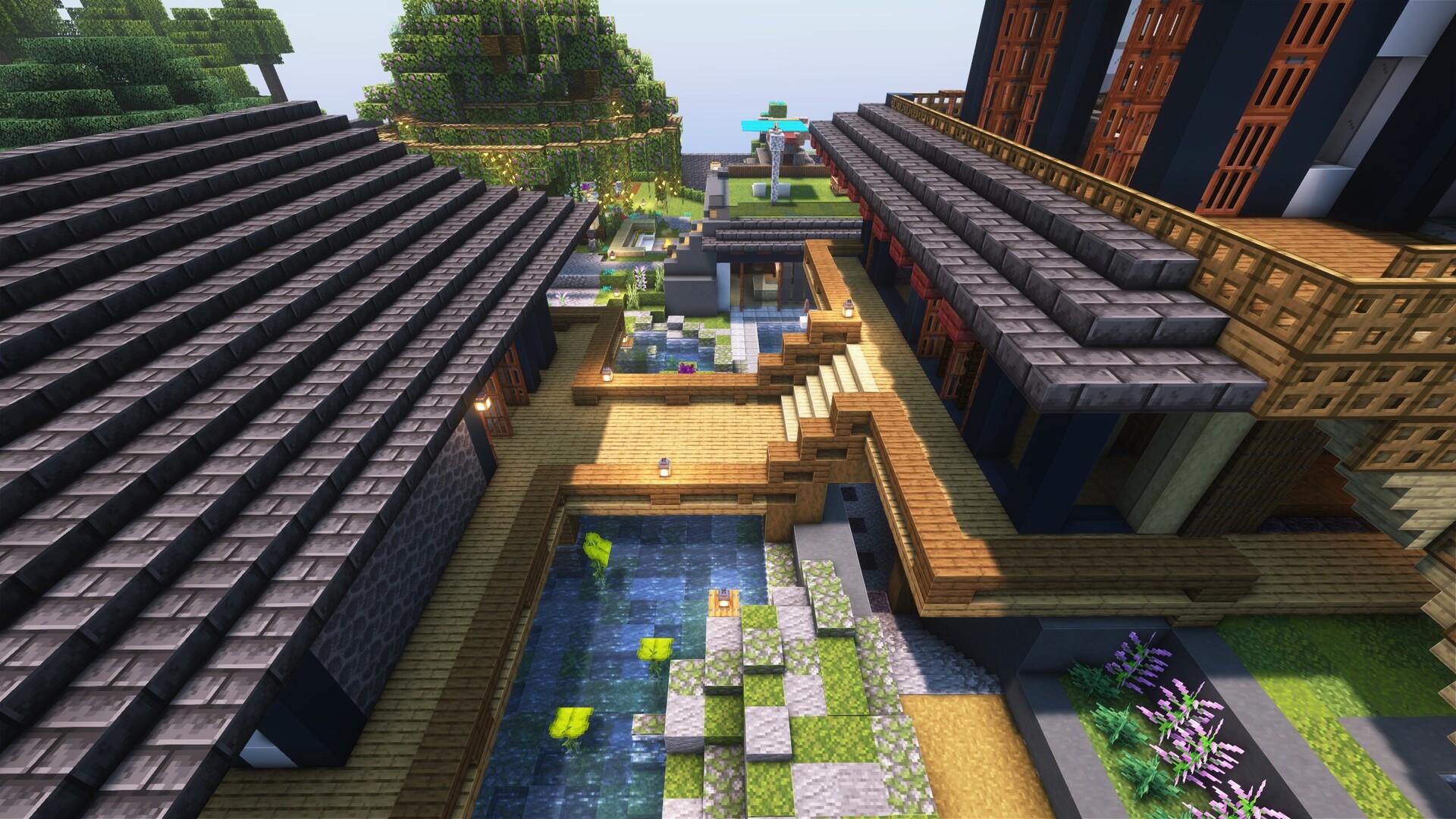 Zen-style Japanese inspired modern house Minecraft Map