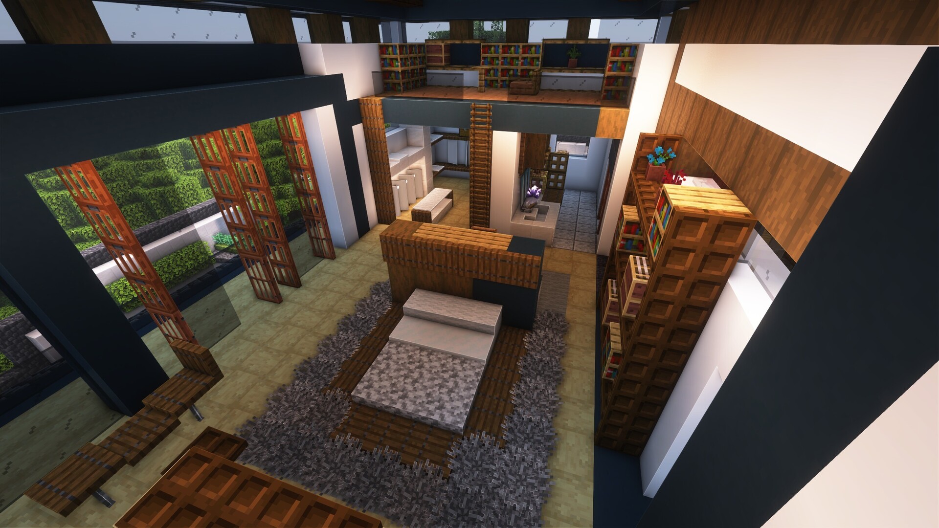 Zen-style Japanese inspired modern house Minecraft Map