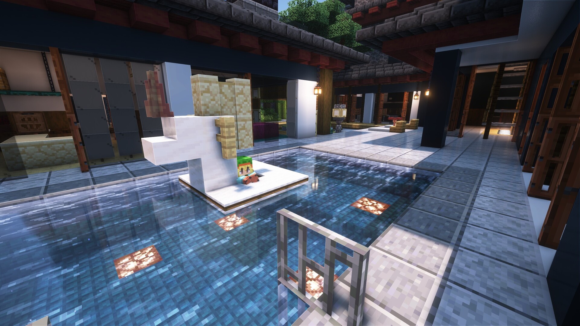 Zen-style Japanese inspired modern house Minecraft Map