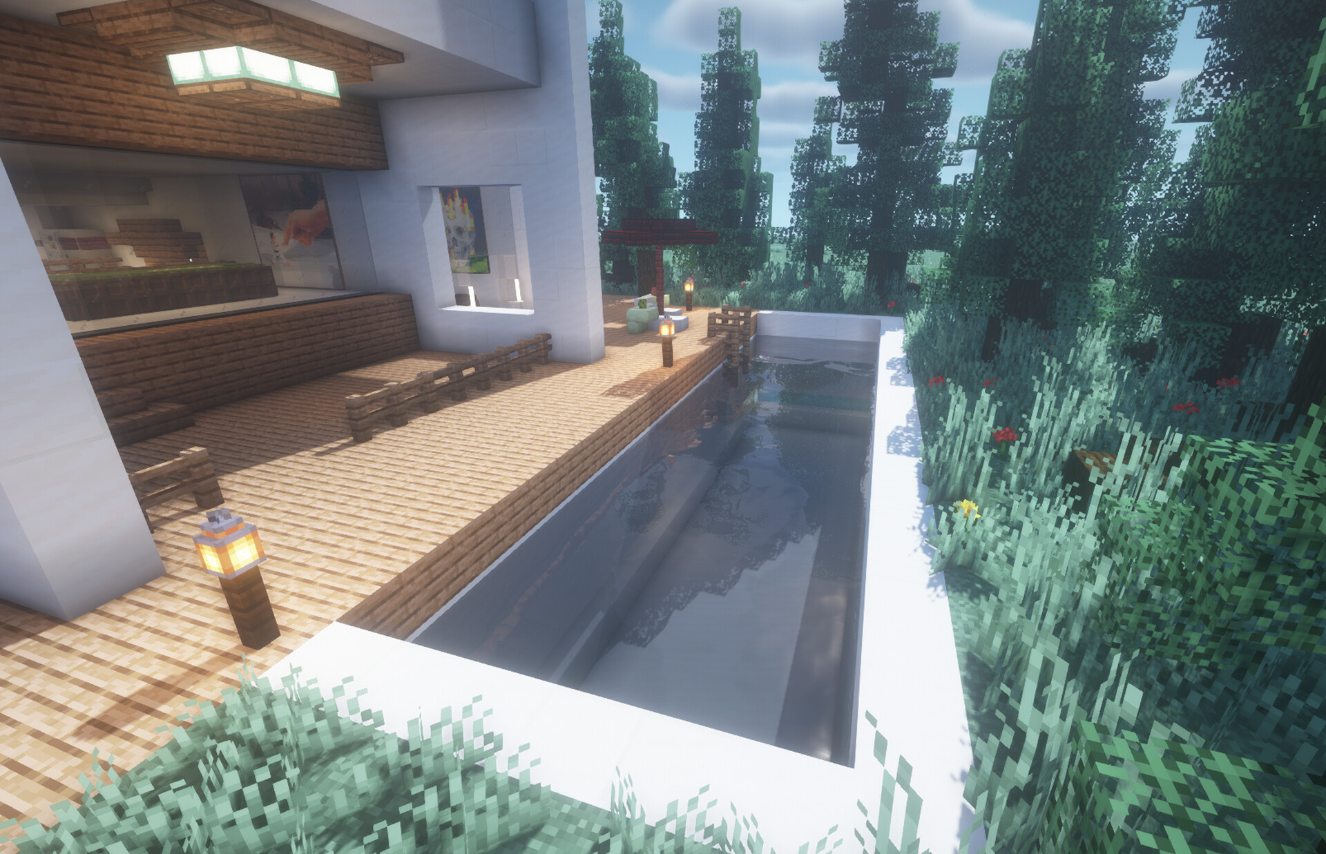 Mini-hotel in the coniferous forest Minecraft Map