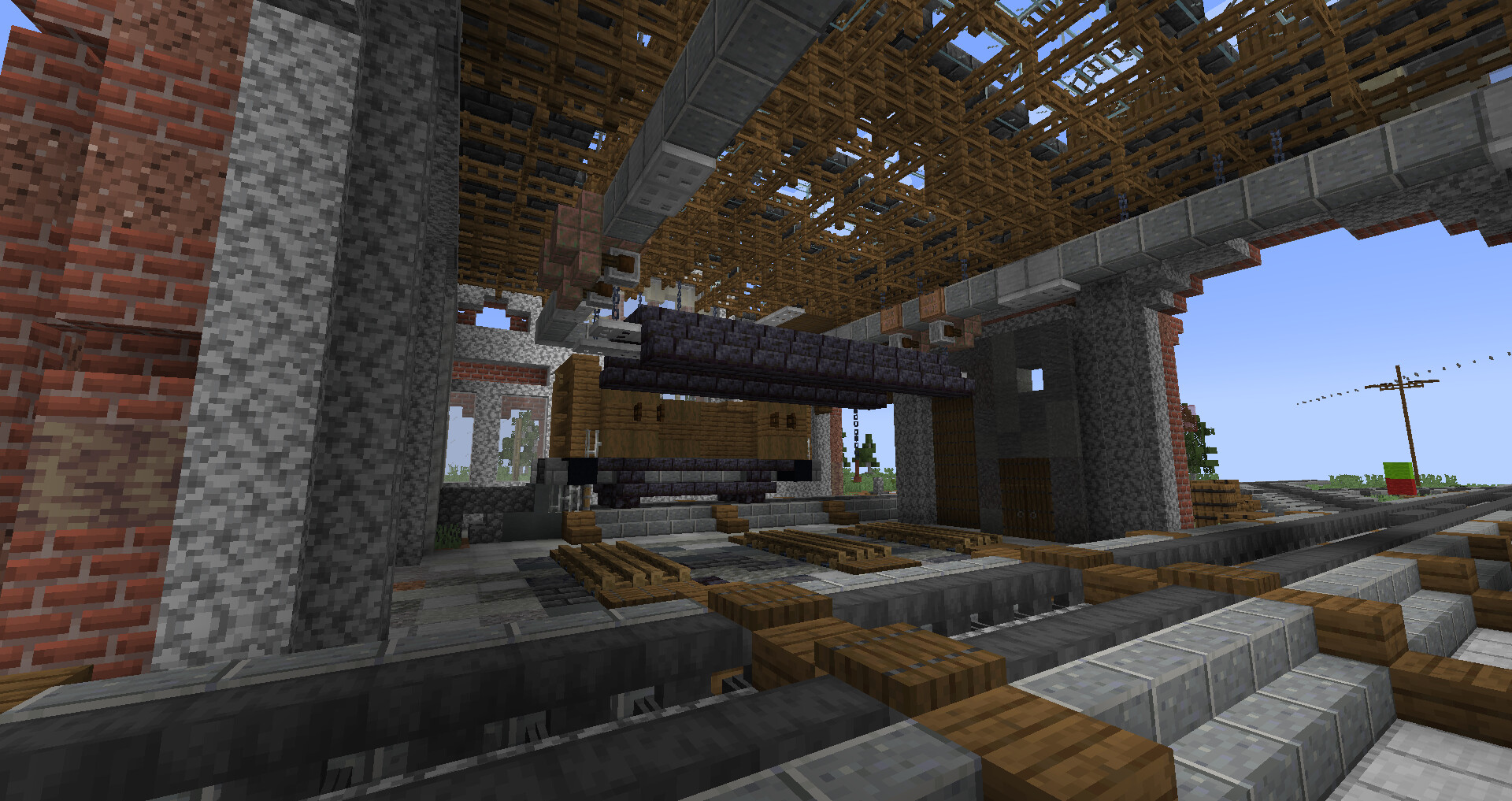 Old Rundown Train Service Station Minecraft Map