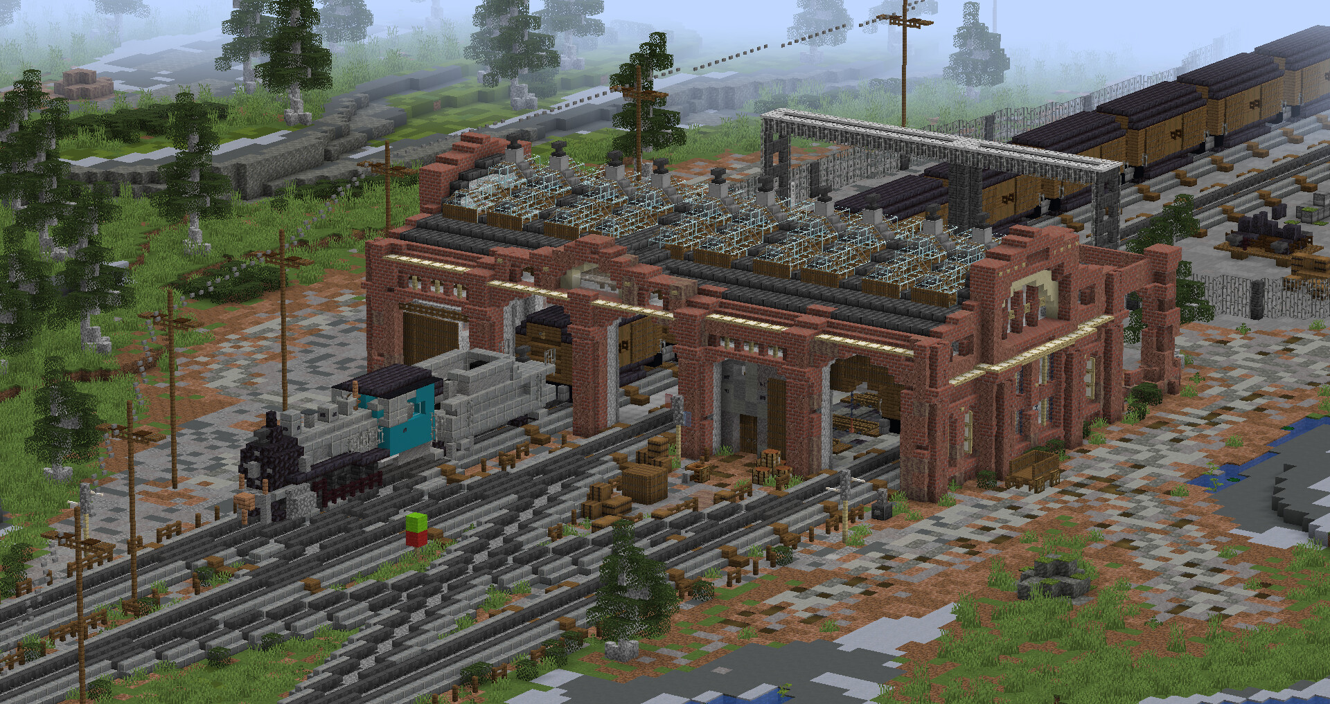 Old Rundown Train Service Station Minecraft Map