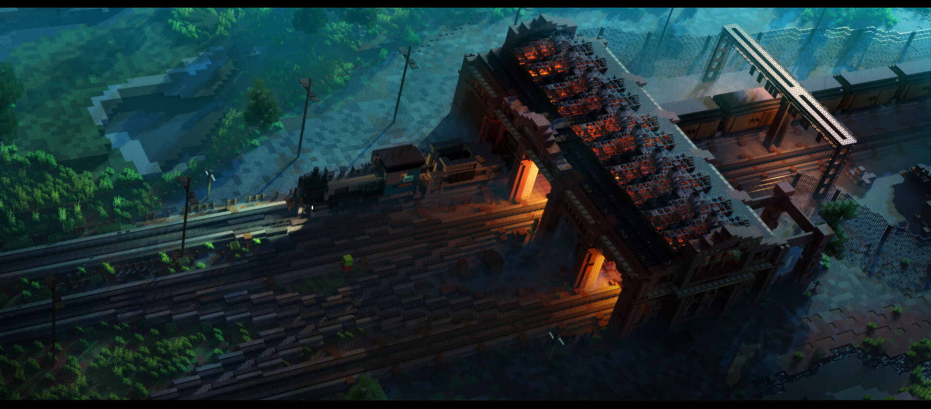 Old Rundown Train Service Station Minecraft Map