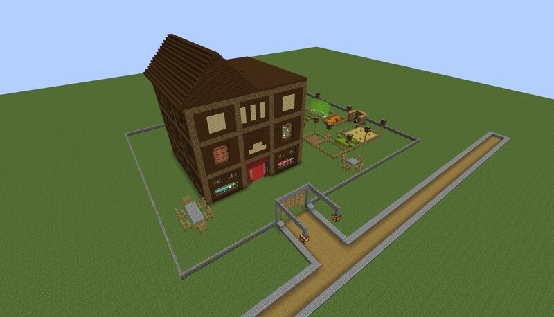 A Simple 3 Story Survival House In Superflat World With Lots Of Farms ...