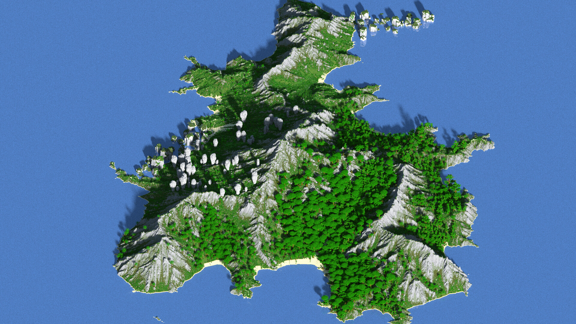 Tropical paradise - 2000x2000 WorldMachine Minecraft Map
